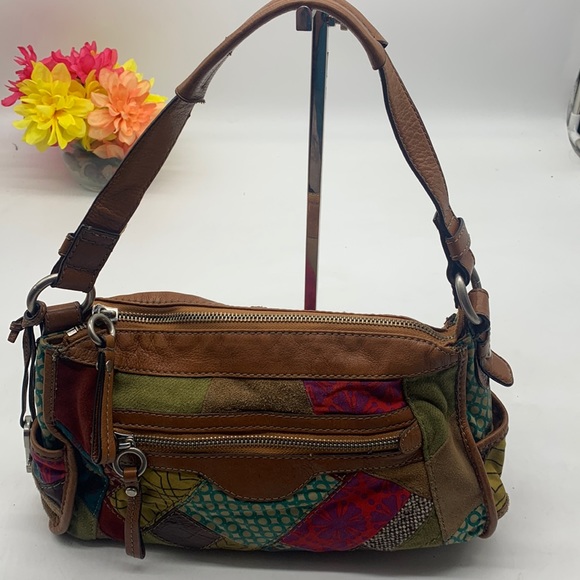 Coach | Bags | Fossil Multi Color Patchwork Shoulder Bag Mcb2875a ...